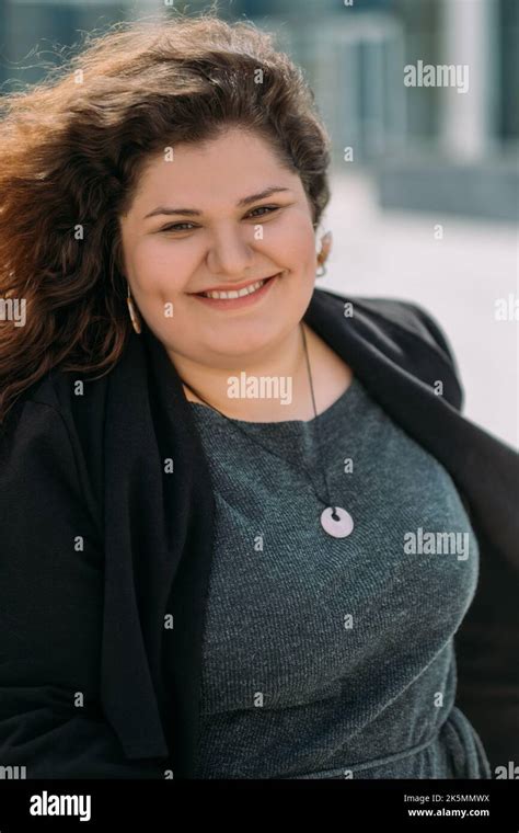 Successful Mood Happy Plus Size Woman Body Stock Photo Alamy