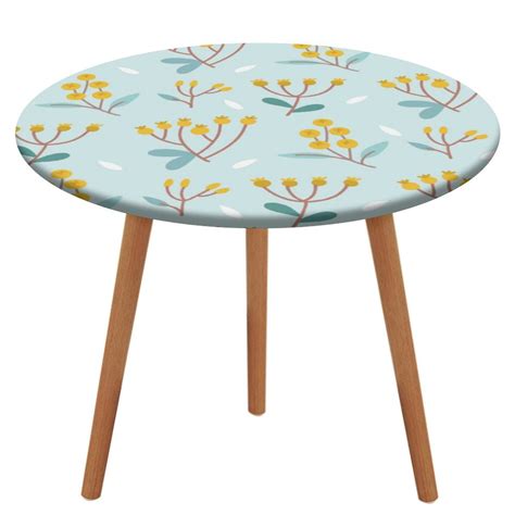 Spring Floral Patterns Tablecloth Round Elastic Fitted Waterproof Table