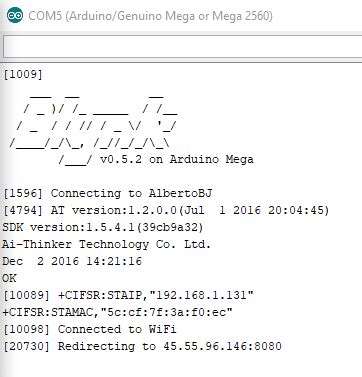 Arduino Mega2560 Esp8266 Redirecting To 45 55 96 156 8080 Error