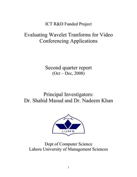 Evaluating Wavelet Tranforms For Video Conferencing Applications Pdf Video Software