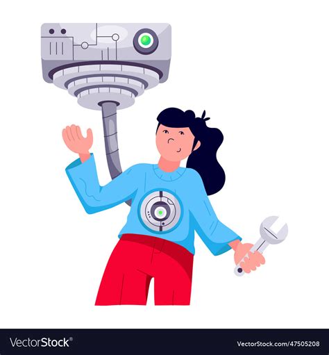 Robot Repair Royalty Free Vector Image Vectorstock