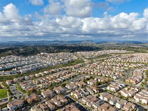 Aerial View Of Middle Class Subdivision Neighborhood In San Diego California Stock Image