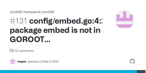 config embed go 4 2 package embed is not in goroot usr local go src