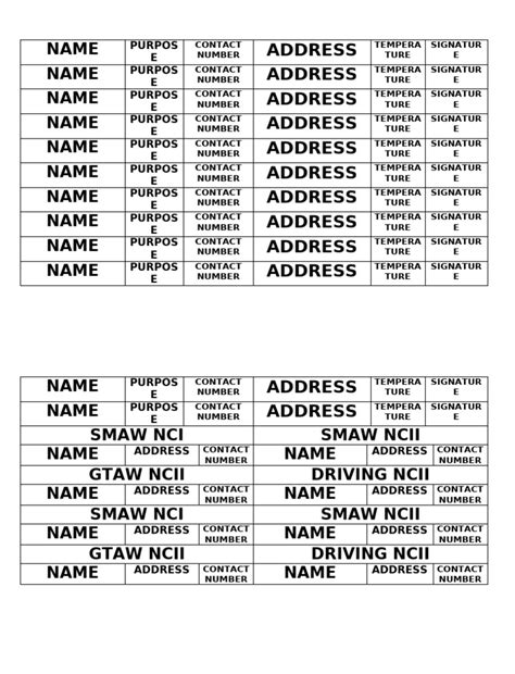 Logbook Label Pdf