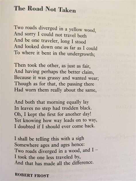 Robert Frost The Road Not Taken Black And White