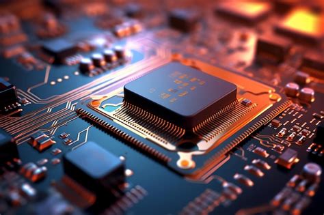 Premium Ai Image Generative Ai Shot Of Generic Printed Circuit Board With Microchips And Other