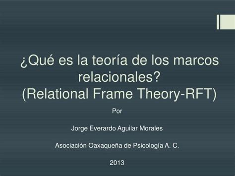 ¿ Qué Es La Teoría De Los Marcos Relacionales Relational Frame