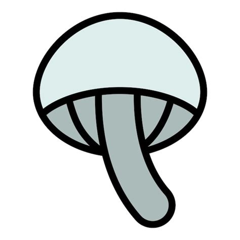 Vector de contorno de ícone de cogumelo natural Alimentação shiitake