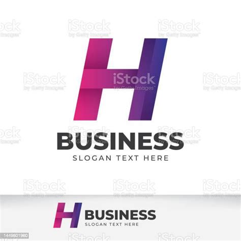 편지 H 그림 템플릿 그라데이션 색상 스타일과 간단한 전문 편지 로고 디자인 0명에 대한 스톡 벡터 아트 및 기타 이미지 0명 3차원 형태 개념 Istock