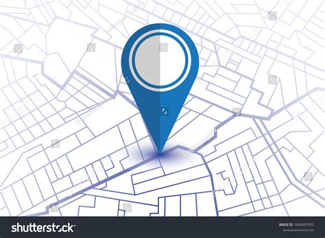 Pin Showing Location On Navigator Map Over Royalty Free Licensable Stock Vectors Vector