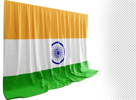 Premium Psd Hindi Flag Curtain In 3d Rendering Celebrating Indias