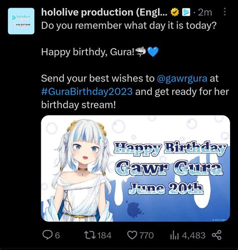 Happy Birthday Gawr Gura Rgawrgura