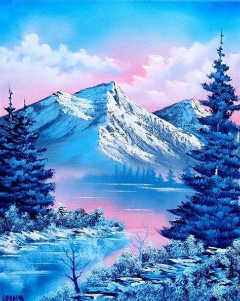 Как нарисовать горы акрилом 34 фото