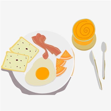 การออกแบบภาพประกอบอาหารเช้าแสนอร่อยการ์ตูน การ์ตูน วาดด้วยมือ อร่อยภาพ Png และ Psd สำหรับ