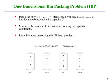 PPT Solving The Maximum Cardinality Bin Packing Problem With A Weight