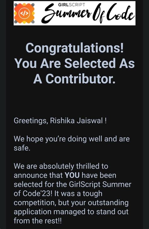 Rishika Jaiswal On Linkedin Opensource Girlscriptsummerofcode