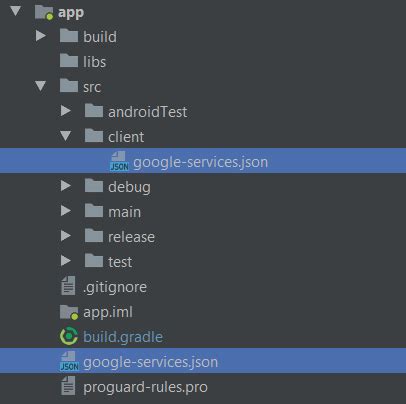 Java No Matching Client Found For Package Name When Building Multiple Flavours In Android