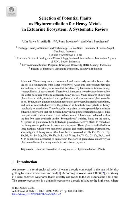Pdf Selection Of Potential Plants As Phytoremediation For Heavy