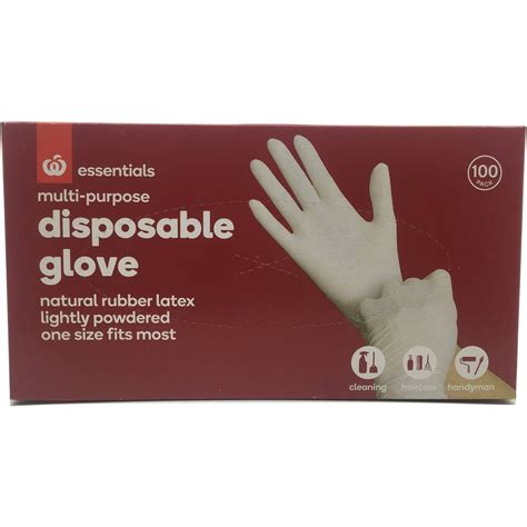 Essentials Gloves Disposable Lightly Powdered 100 Pack Woolworths