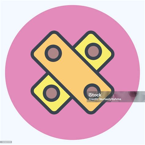 Plester Ikon Cocok Untuk Simbol Pendidikan Gaya Pasangan Warna Desain