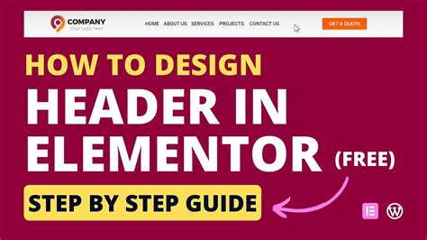 create a header in wordpress elementor free step by step guide