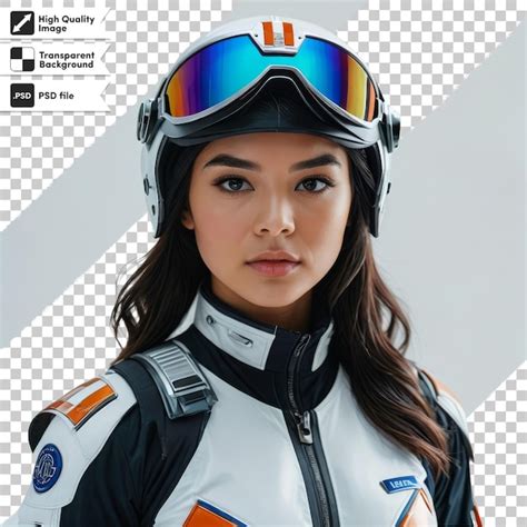 Premium Psd A Woman Wearing A Helmet That Says Quot Goggles Quot