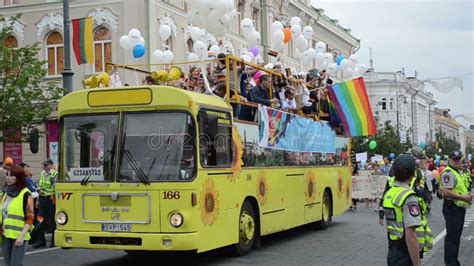 Gay Lesbian Parade Bus Stock Video Footage Video Of Demonstration