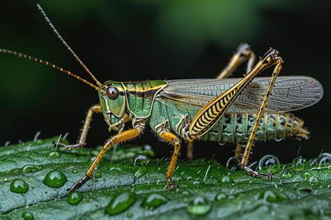 Insects Land On The Grass Professional Photography Premium Ai