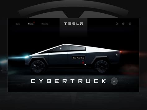 Tesla Cybertruck Hero Section Design