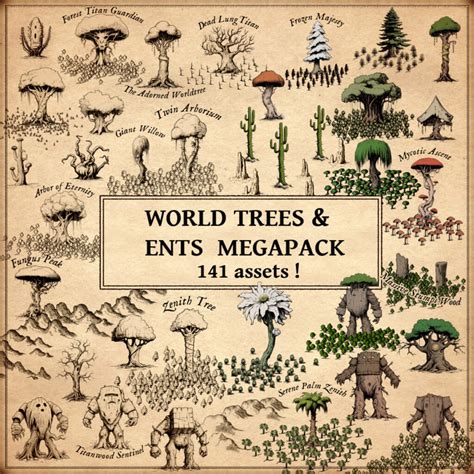 World Trees And Ents 141 Cartography Assets Megapack