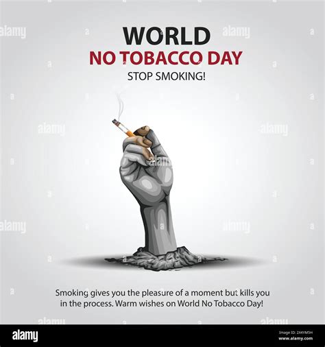 World No Tobacco Day Poster Consumed Cigarettes Abstract Vector