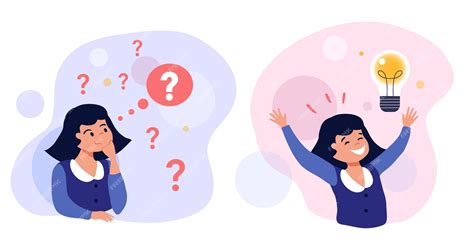 Premium Vector Problem Solving Concept Illustration Cute Girl