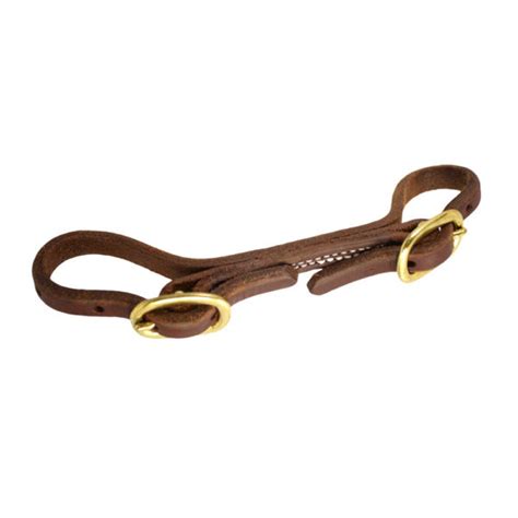 Harness Leather Curb Strap W Brass Buckles Oxbow Tack
