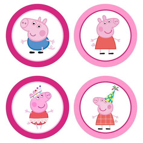 Peppa Pig Cupcake Toppers 10 Free PDF Printables Printablee
