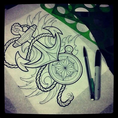 Sea Instruments Nautical Tattoo Tattoo Outline Tattoo Drawings