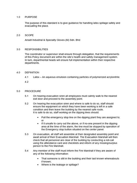 Latex Spillage Pdf Leak Safety