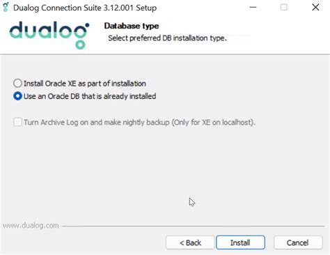 Dualog Connection Suite Oracle 21c XE Dualog Support