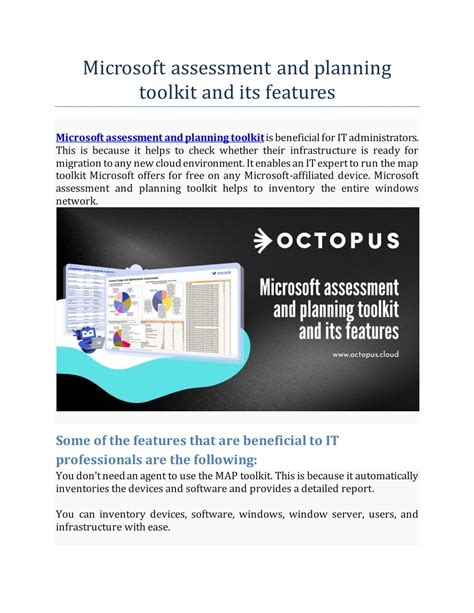 Ppt Microsoft Assessment And Planning Toolkit And Its Features