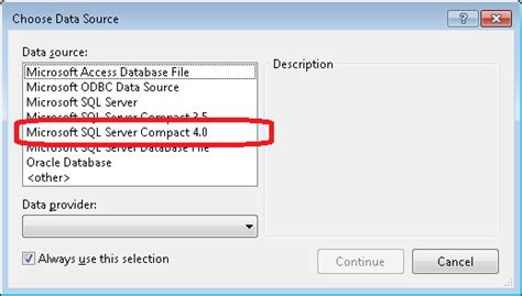 Sql Server Compact 40 Provider Is Not In List For Ef Stack Overflow