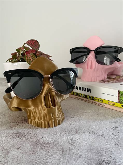 Skull Glasses Holder Stand Skull Plant Pot Saucer Sunglasses Stand