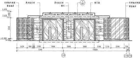 一层会议区门厅c立面图 1 100 五星级酒店设计施工 图片