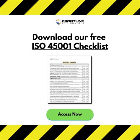 Iso 45001 Checklist Frontline Data Solutions Frontline Data Solutions
