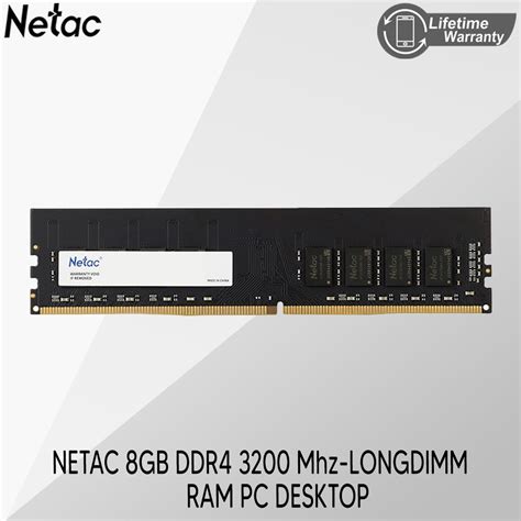 Jual Netac Basic Longdimm 8gb Ddr4 3200mhz Ram Pc Desktop Shopee