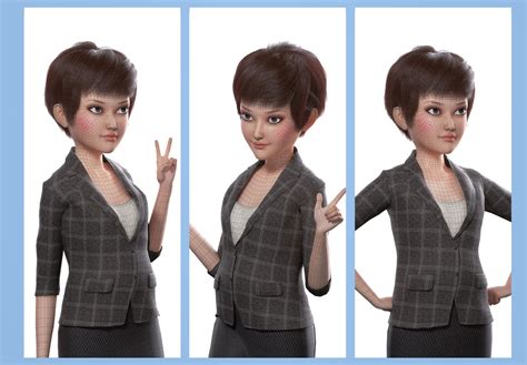 Cartoon Business Woman Rigged 3d Model Turbosquid 1767098