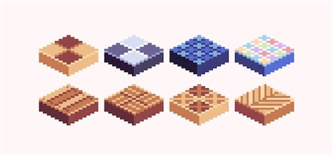 Premium Vector Isometric Inside House Floor Tile Pixel Art Set