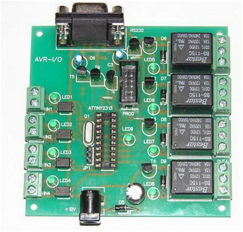 Avr Io Development Board 4 Optoisolated Inputs And 4 Relay Outputs с