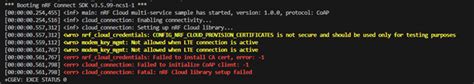 nrf cloud multi service example with hard coded certificates modem