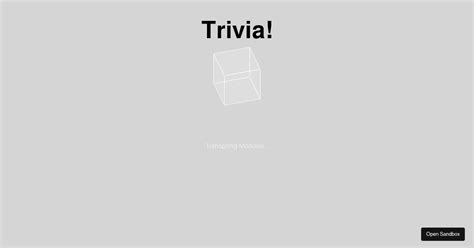 Trivia Project Starter Code Codesandbox