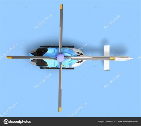 Multipurpose Passenger Helicopter Air Transportation Top View Render