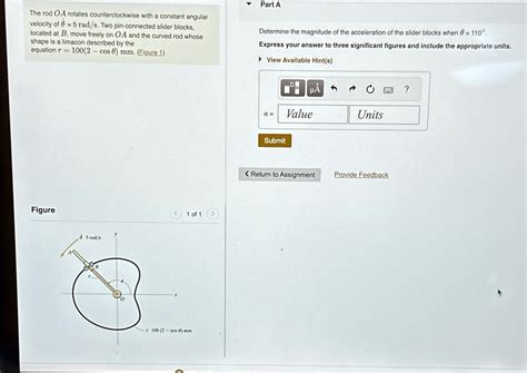 The Rod OA Rotates Counterclockwise With A Constant Angular Velocity Of